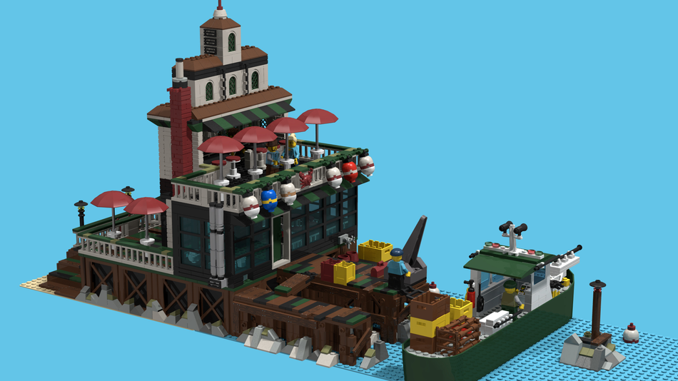 Lego Rooftop Design LEGO French Café Review & Modifications