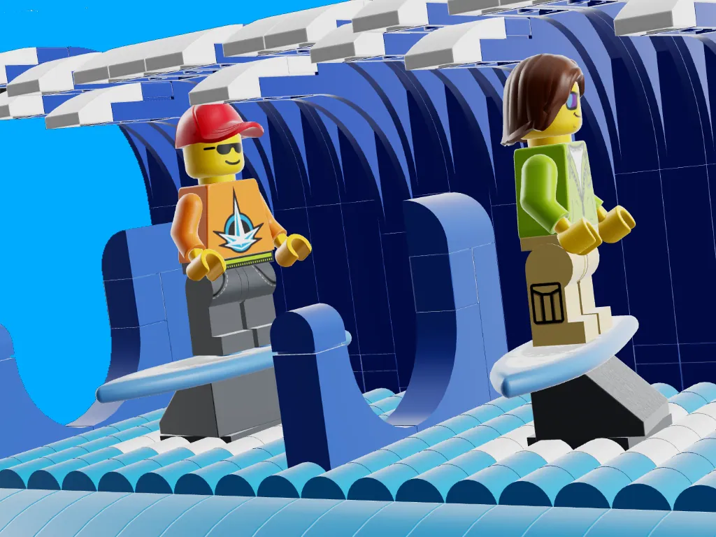Dual Inflatable Surf Simulator With Inflatable Palm Tree. | LEGO® Ideas