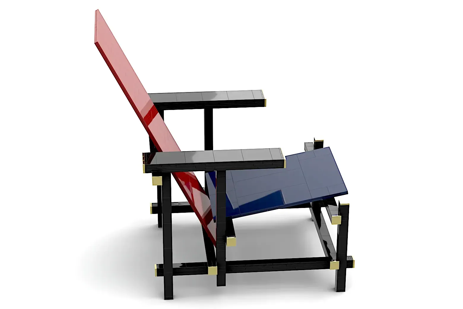 Dark-Red-Blue Rietveld Design Chair | LEGO® Ideas