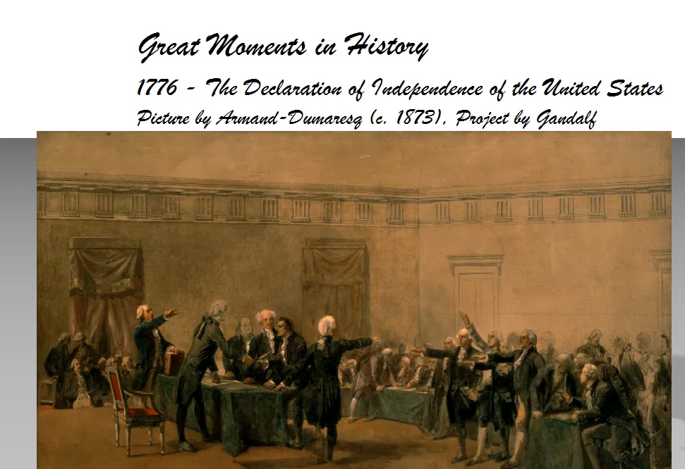 Great Moments in History: 1776 - The Declaration of Independence of the ...