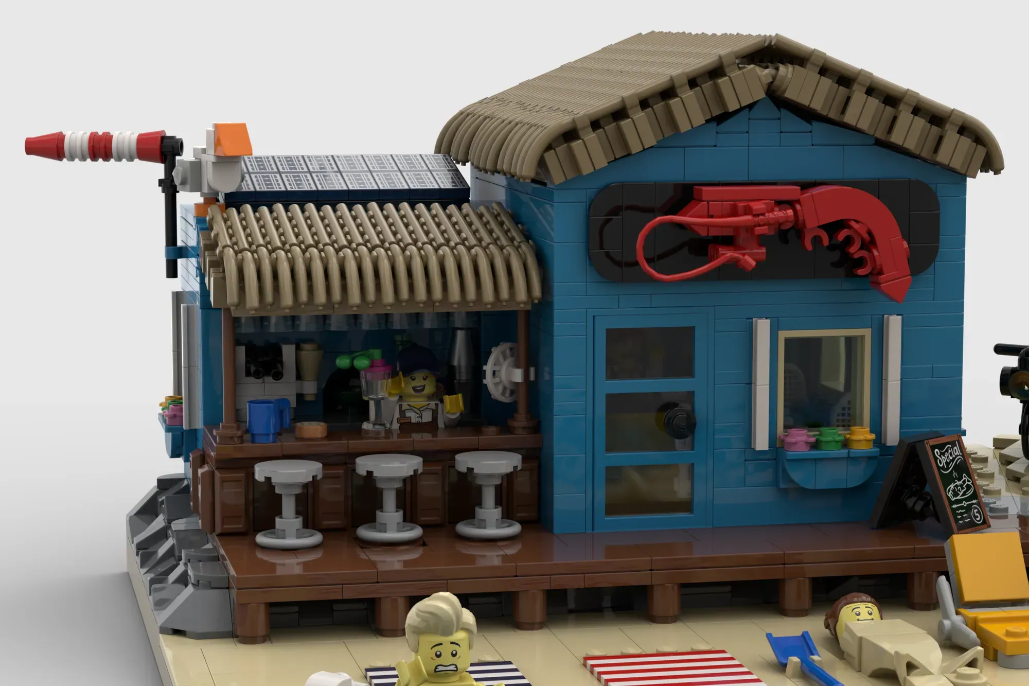 Seafood Restaurant and Beach Huts | LEGO® Ideas