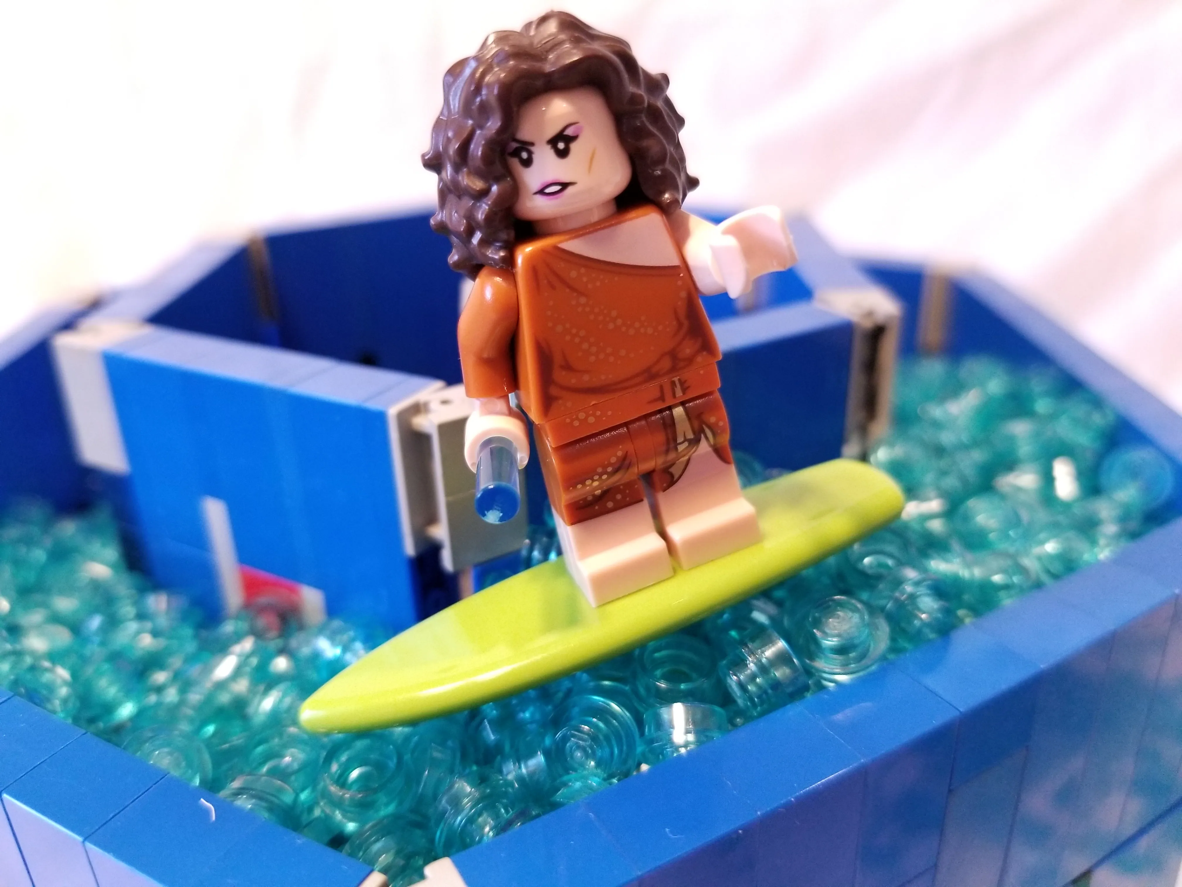 Kinetic Sculpture of a Surfer on Moving Lego Waves | LEGO® Ideas