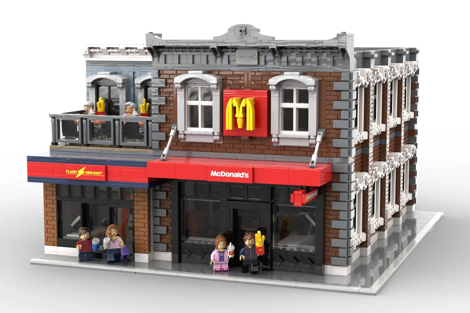 McDonald's & Flash Mini-Mart Corner Modular Building | LEGO® Ideas