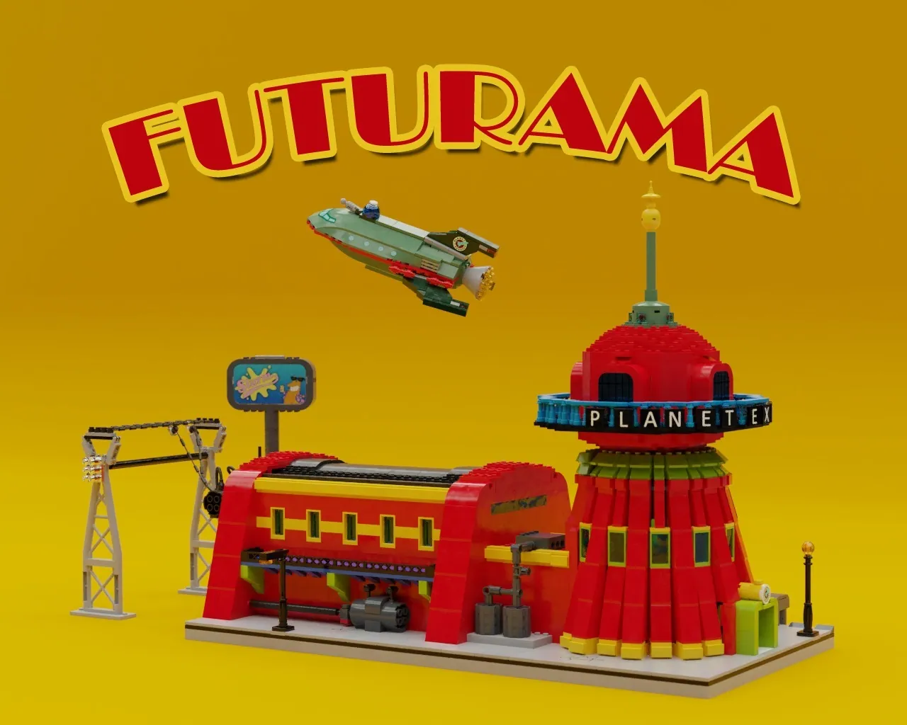 Futurama Planet Express Headquarter, Spaceship and the Crew | LEGO® Ideas