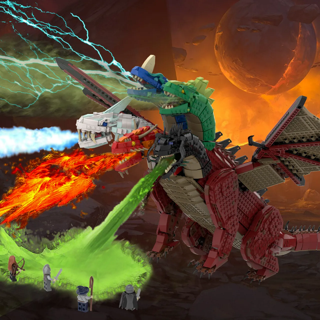 Lego Godzilla Vs King Ghidorah