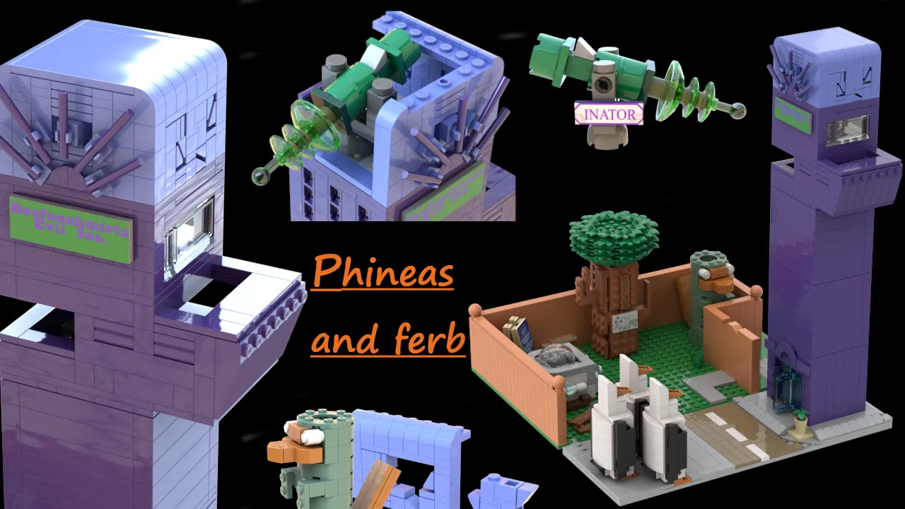 Phineas and Ferb's Yard and Evil Tower Doofenshmirtz | LEGO® Ideas