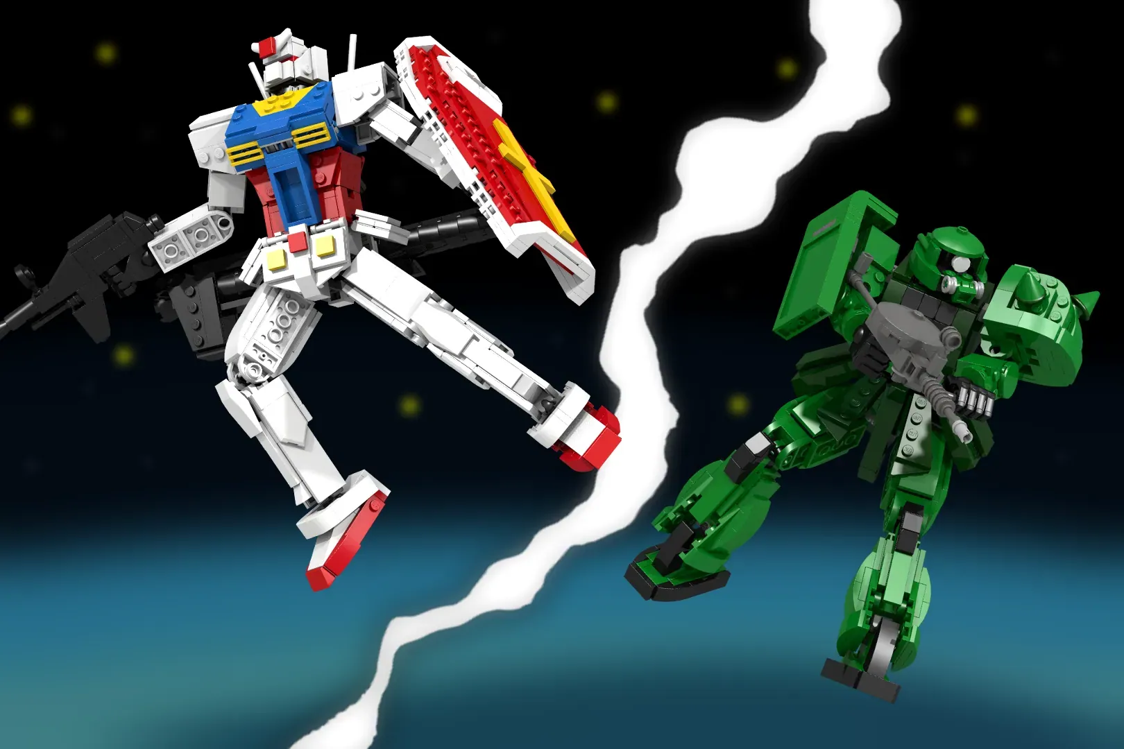 Gundam vs Zaku! Mobile Suit Gundam : RX-78-2 'GUNDAM' and MS-06 Zaku II ...