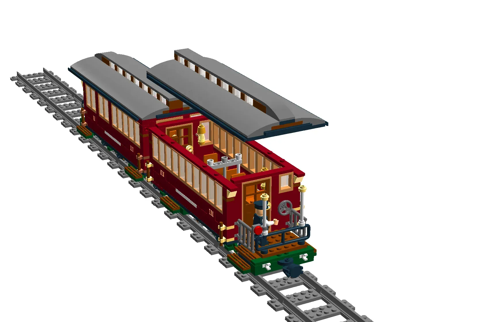 Steam Locomotive With Double Passenger Carriage [LDD] | LEGO® Ideas