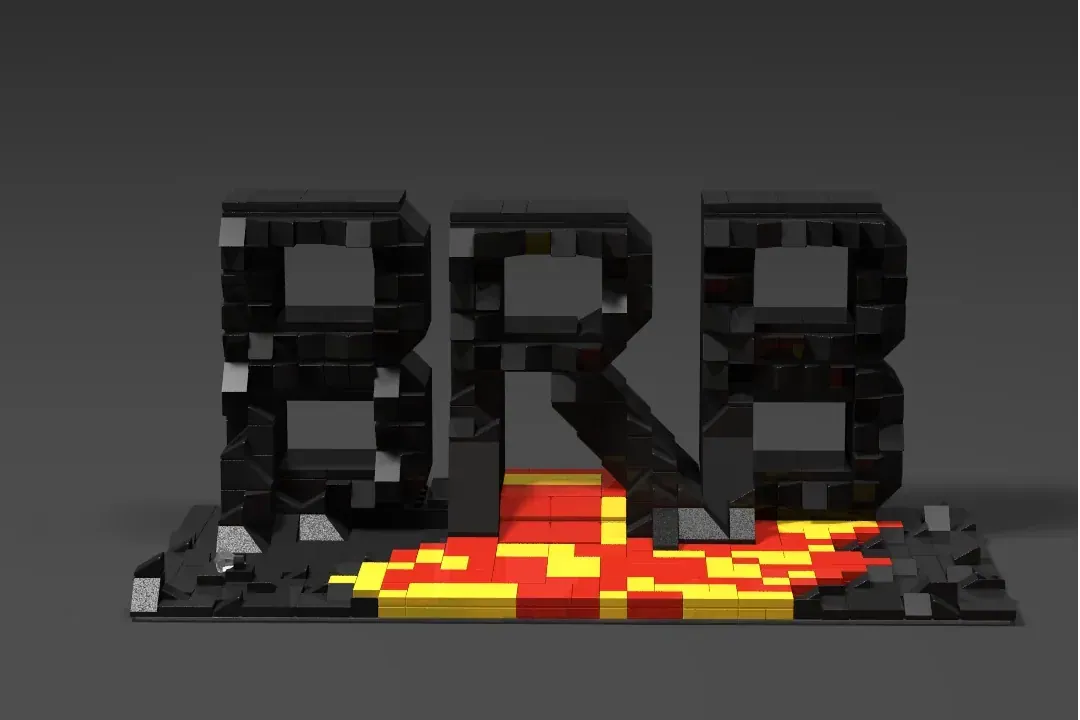 Final Level Volcanic Terrain Themed "BRB" Sign | LEGO® Ideas