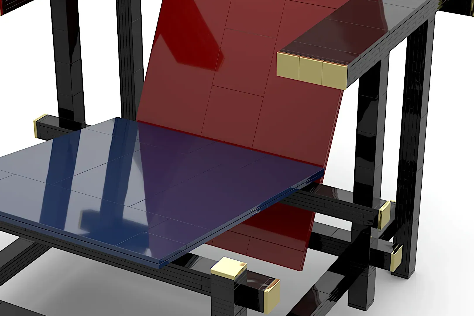 Dark-Red-Blue Rietveld Design Chair | LEGO® Ideas