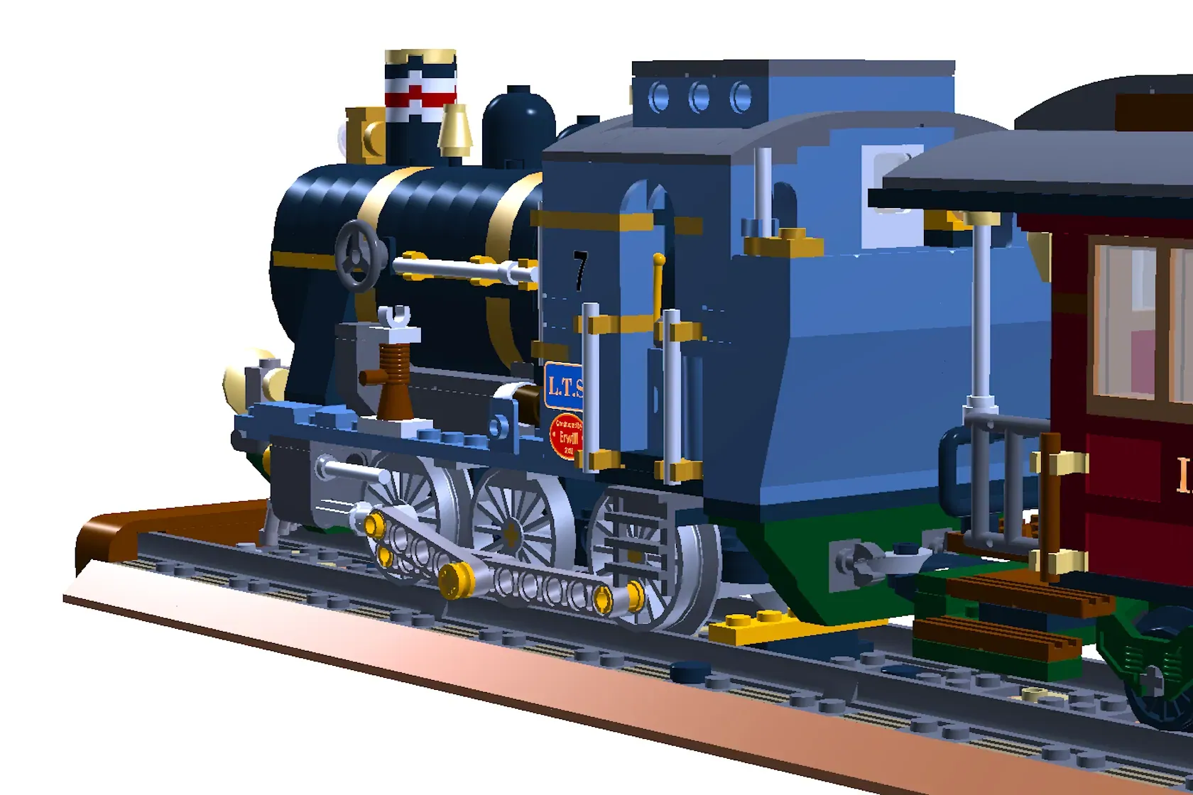 Steam Locomotive With Double Passenger Carriage [LDD] | LEGO® Ideas
