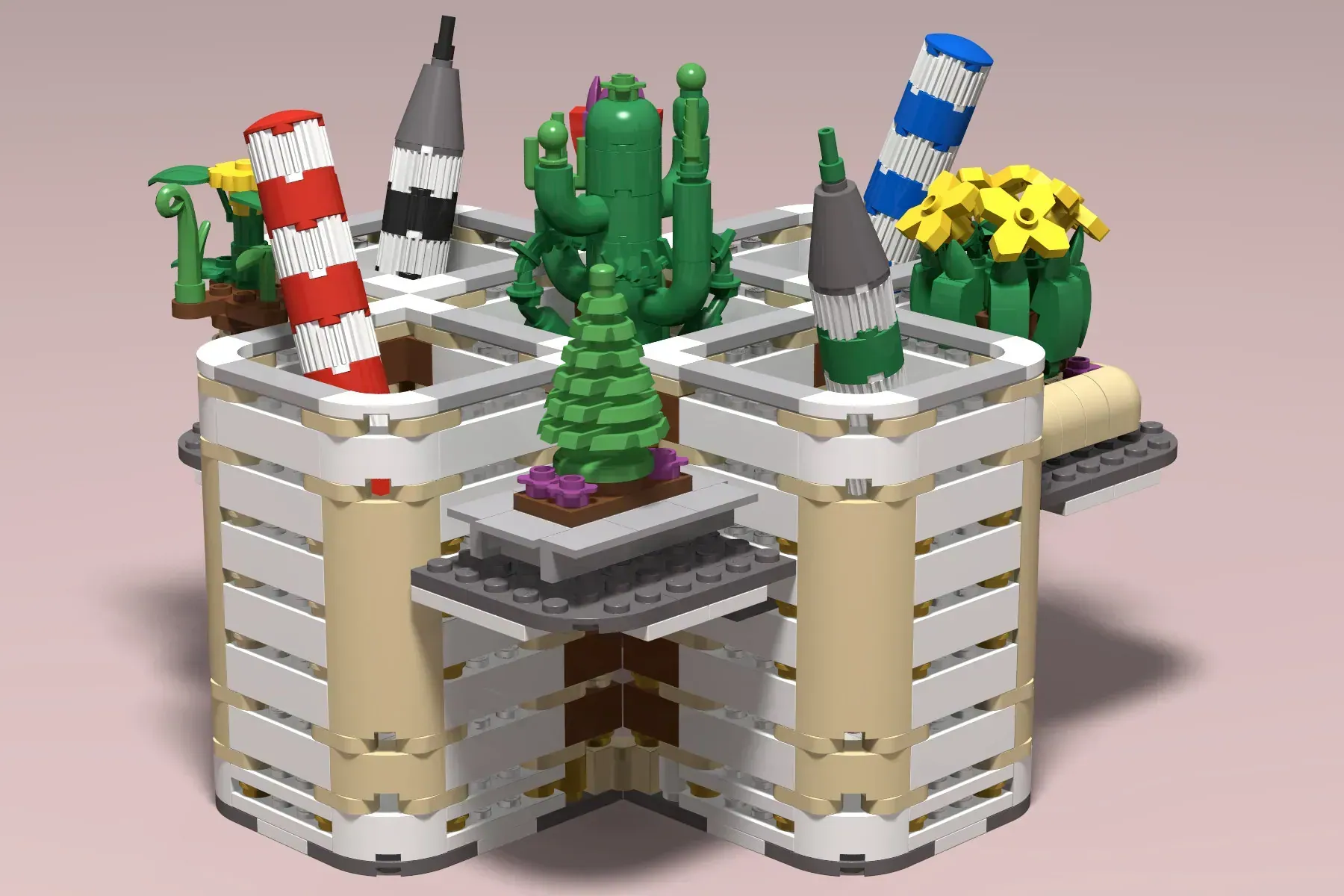Flowerpot Integration With Pen Holder | LEGO® Ideas