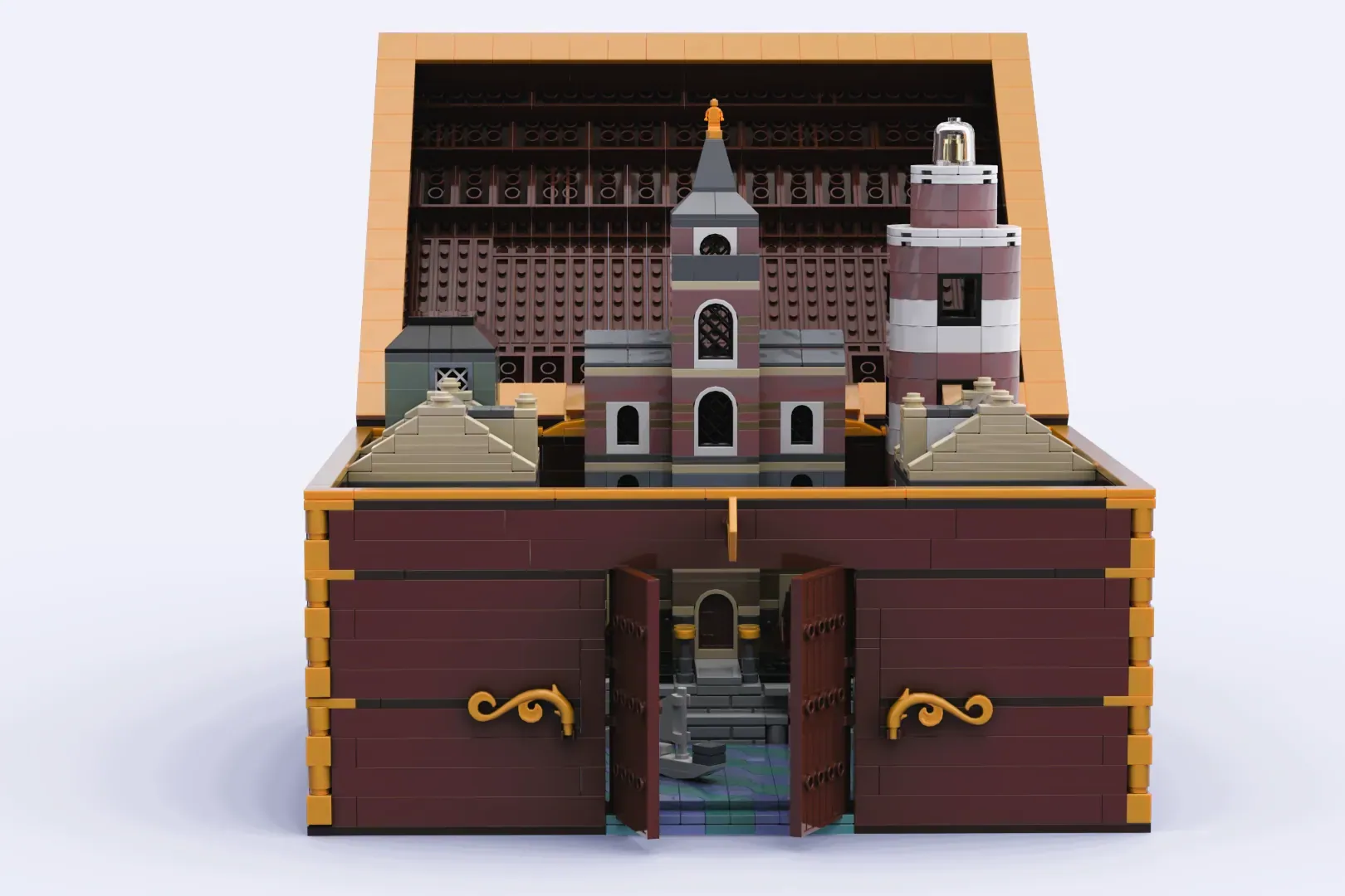 A Tiny Harbor City in a Treasure Chest | LEGO® Ideas