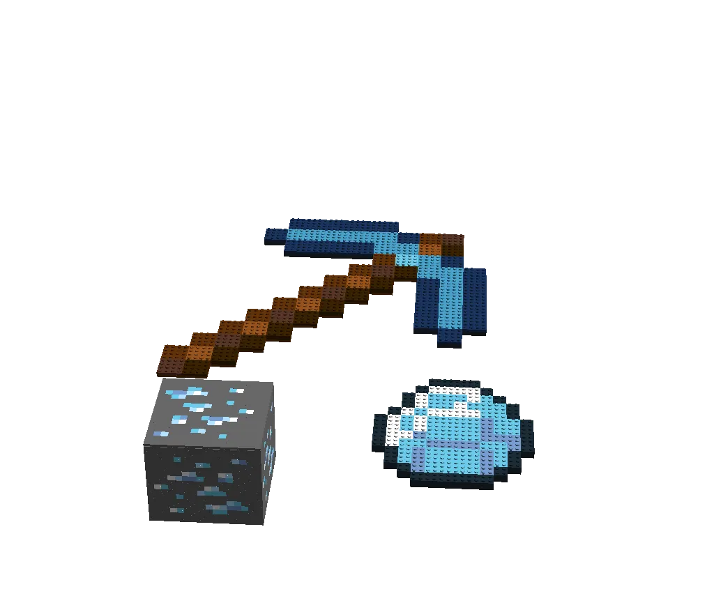 Minecraft Diamod+Pickaxe+Ore | LEGO® Ideas