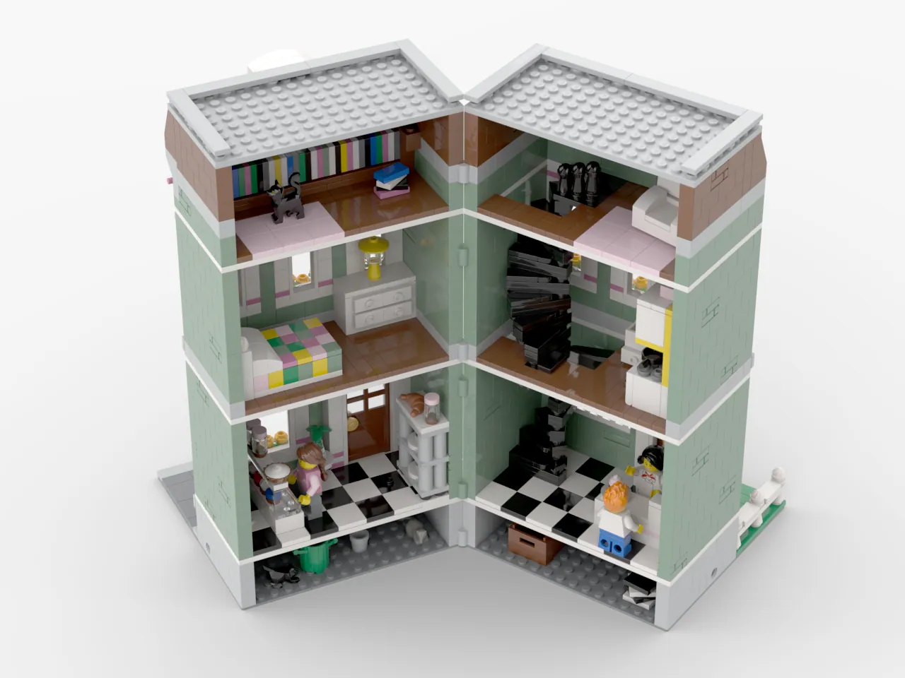 The Sweet Bakery - Hinged, Modular Townhouse | LEGO® Ideas