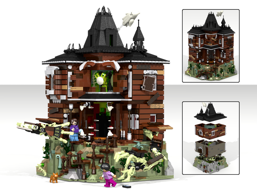 Lego Monster House Swamp Monster Building House Set With 2 Figures,