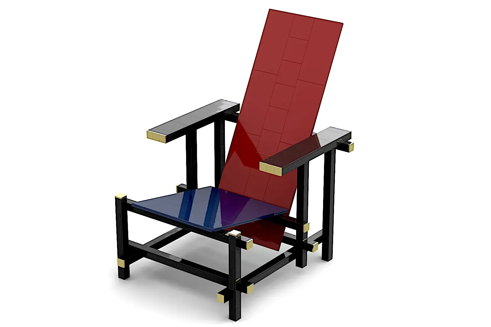 Dark-Red-Blue Rietveld Design Chair | LEGO® Ideas