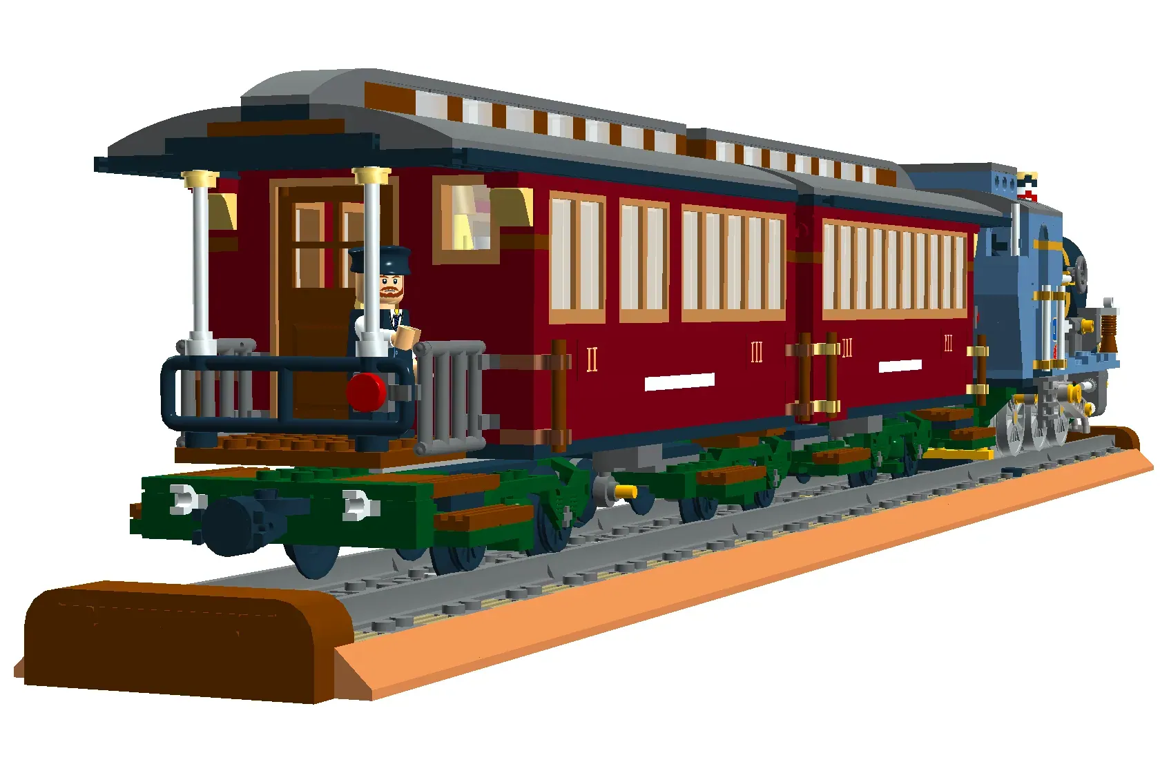 Steam Locomotive With Double Passenger Carriage [LDD] | LEGO® Ideas
