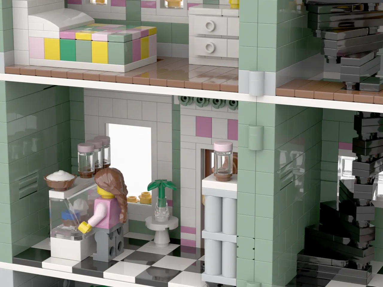 The Sweet Bakery - Hinged, Modular Townhouse | LEGO® Ideas