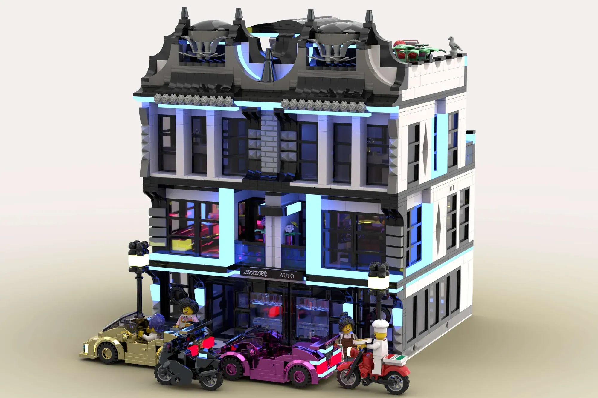 Modular: Duplex With Auto Dealer | LEGO® Ideas