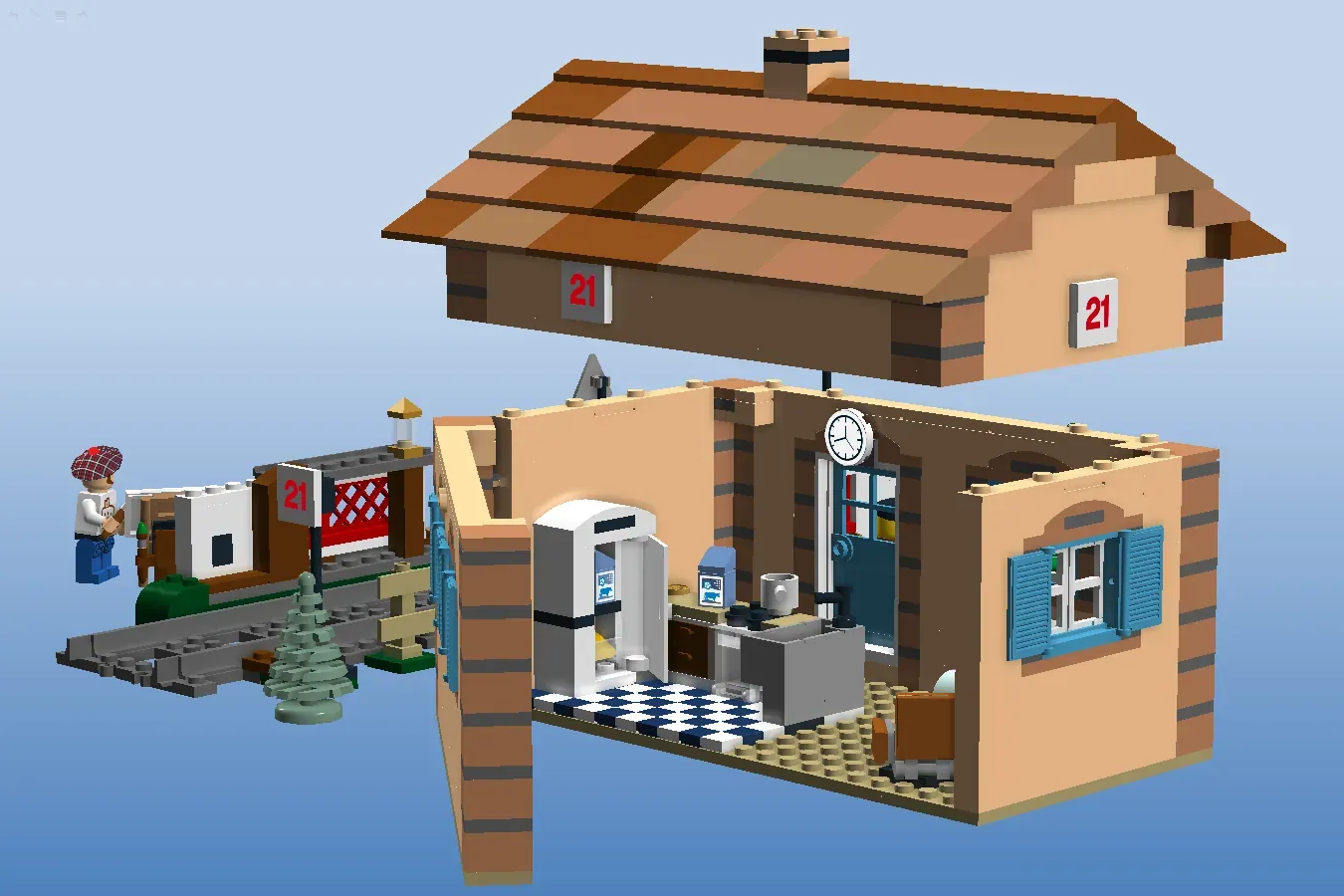 Old Level Crossing With Guard House and French Guard [LDD} | LEGO® Ideas