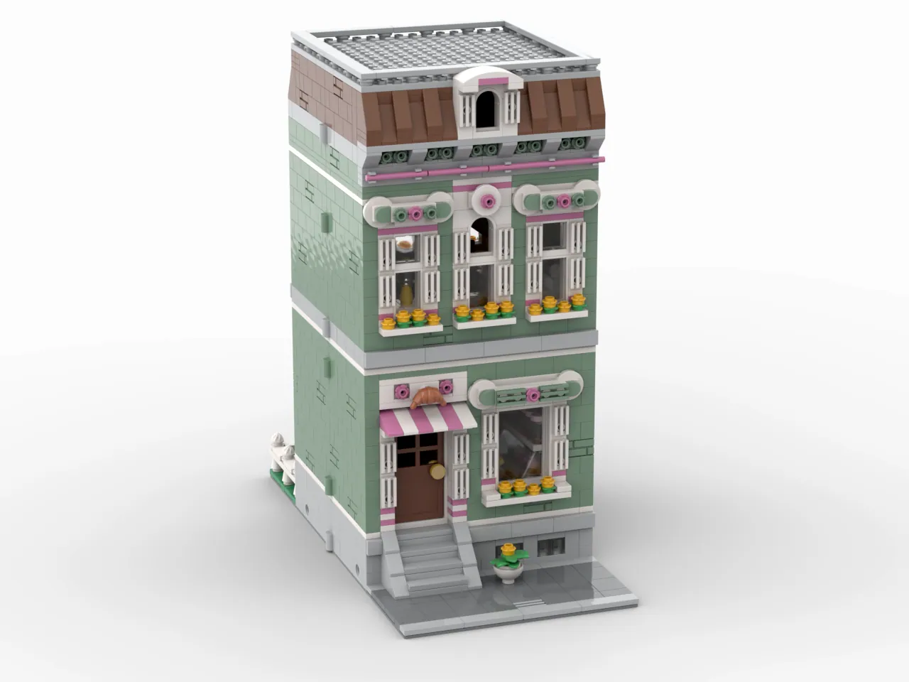 The Sweet Bakery - Hinged, Modular Townhouse | LEGO® Ideas