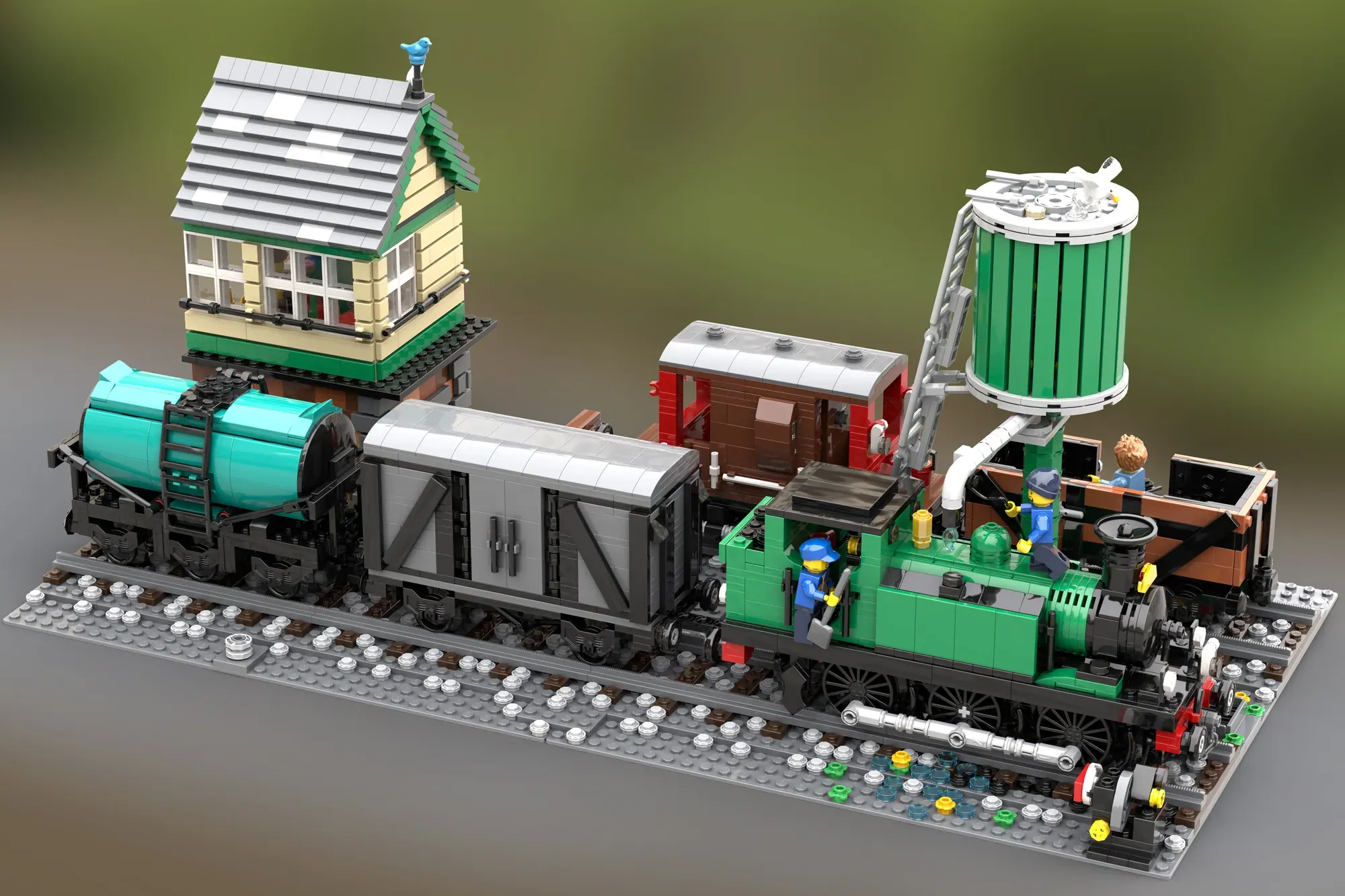 0_6_0 Terrier Steam Locomotive, Wagons, Signal Box & Water Tower | LEGO ...