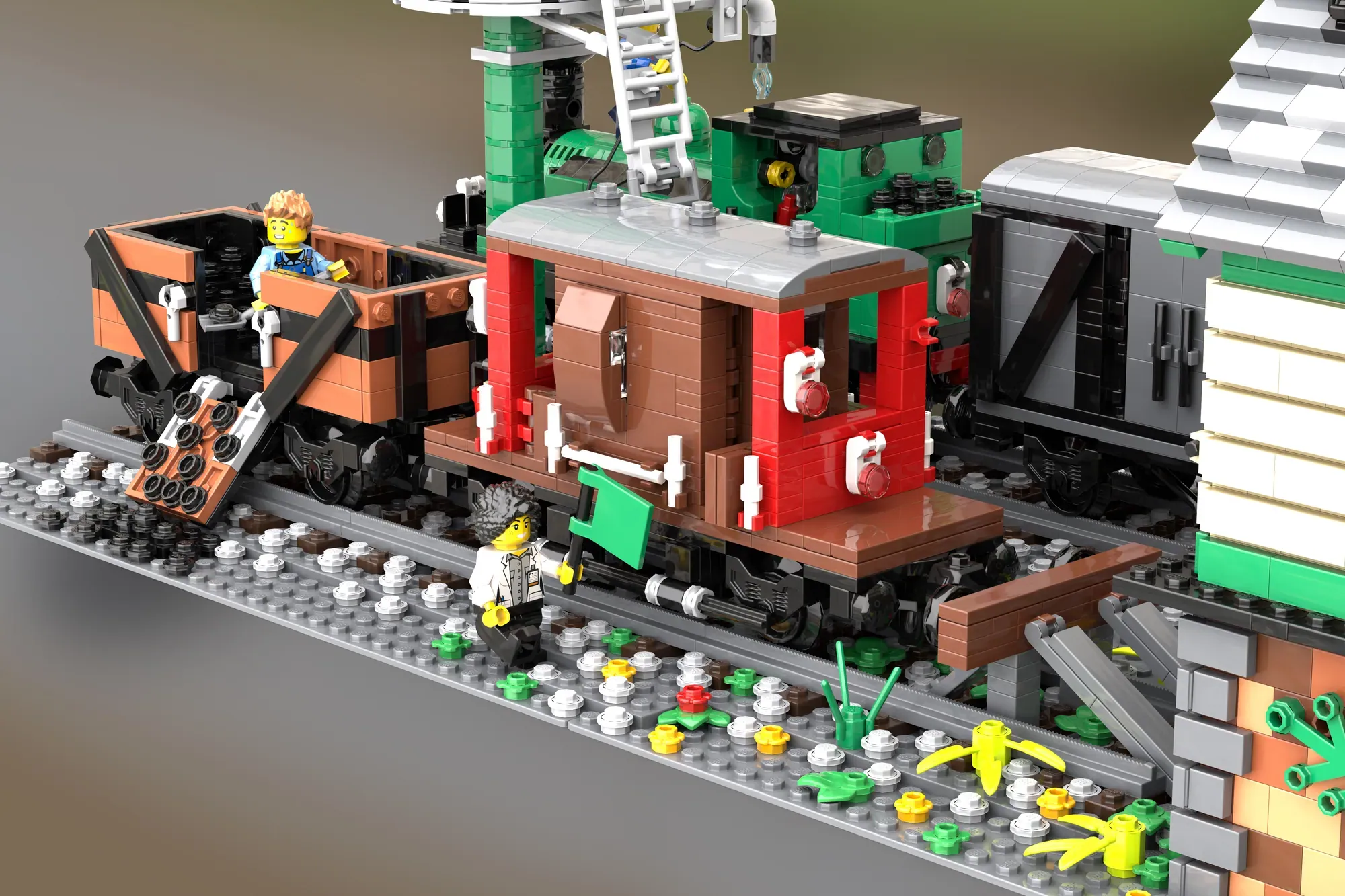 0_6_0 Terrier Steam Locomotive, Wagons, Signal Box & Water Tower | LEGO ...