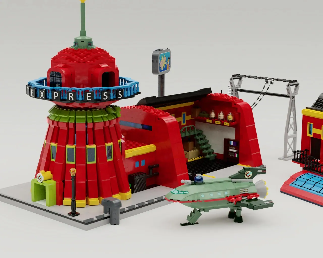 Futurama Planet Express Headquarter, Spaceship and the Crew | LEGO® Ideas