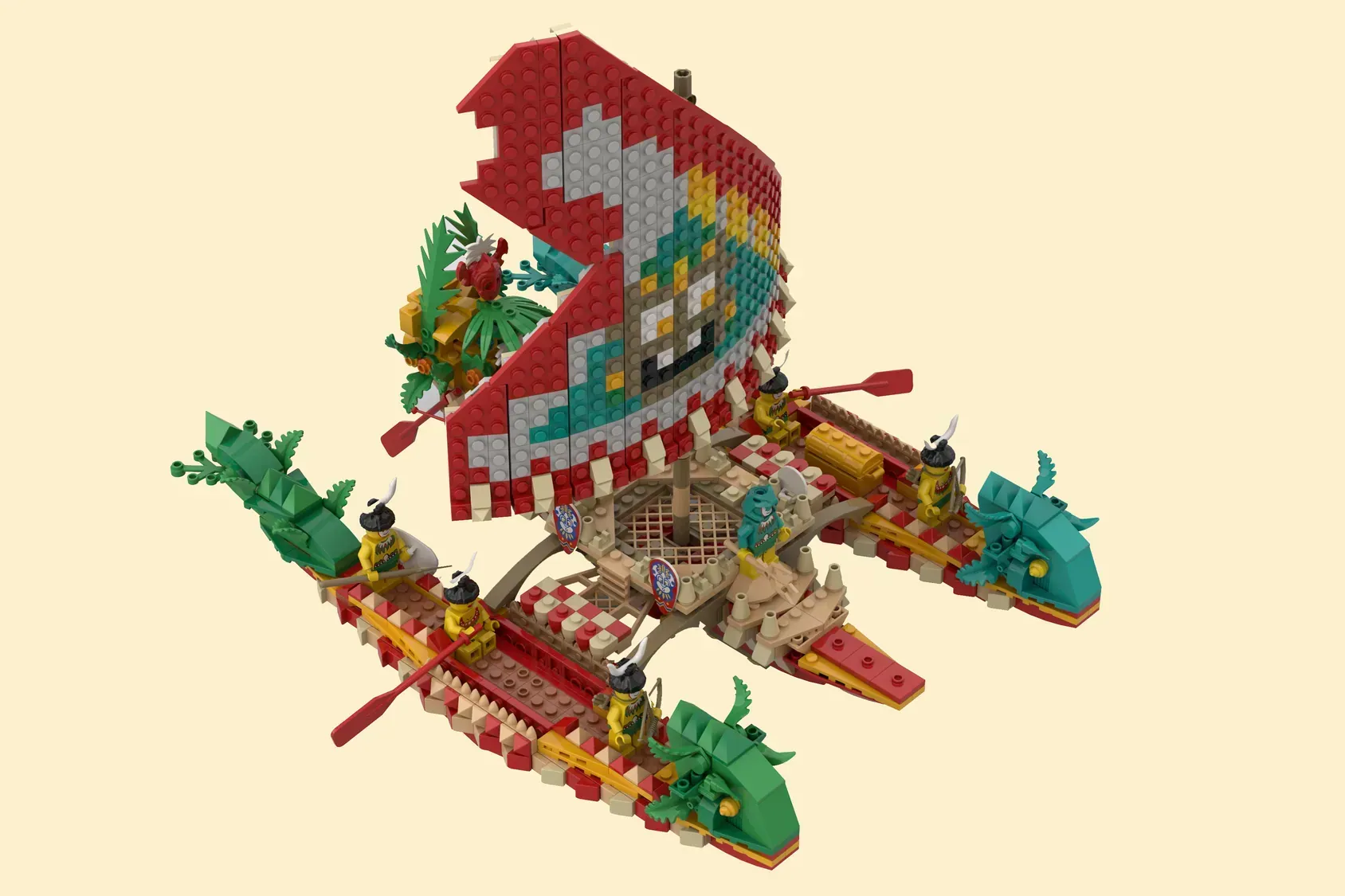 The Spirit of Kahuka, Royal Lego Islanders Catamaran. | LEGO® Ideas