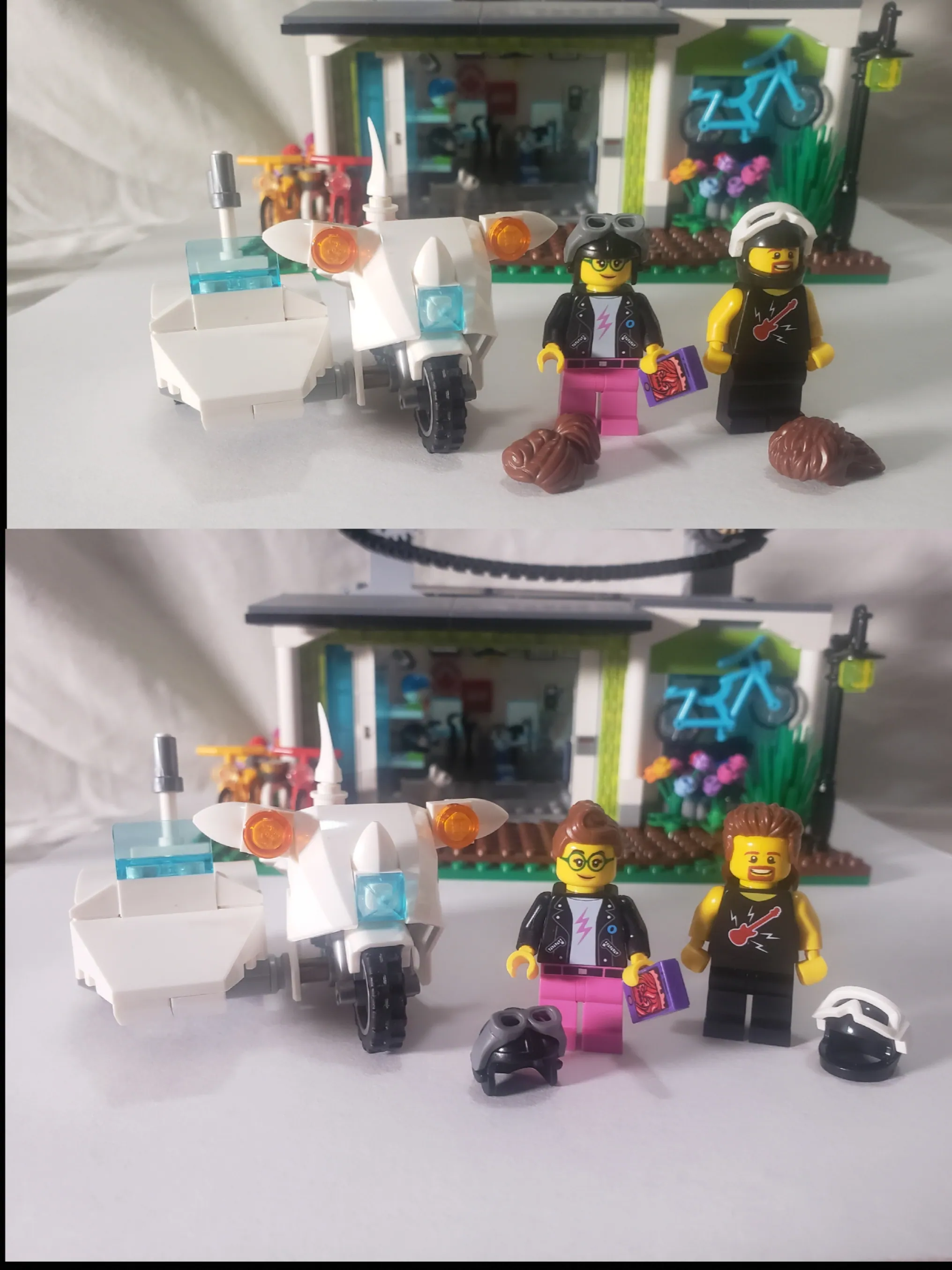 Gears' Bike Shop with Hideaway Door and Motor Cycle Sidecar | LEGO® Ideas