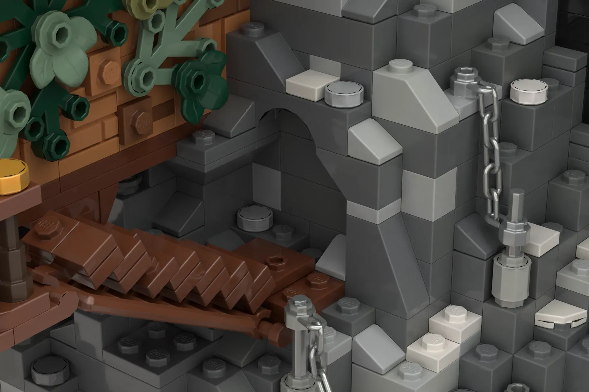 Mountain House Under the Northern Lights Diorama | LEGO® Ideas