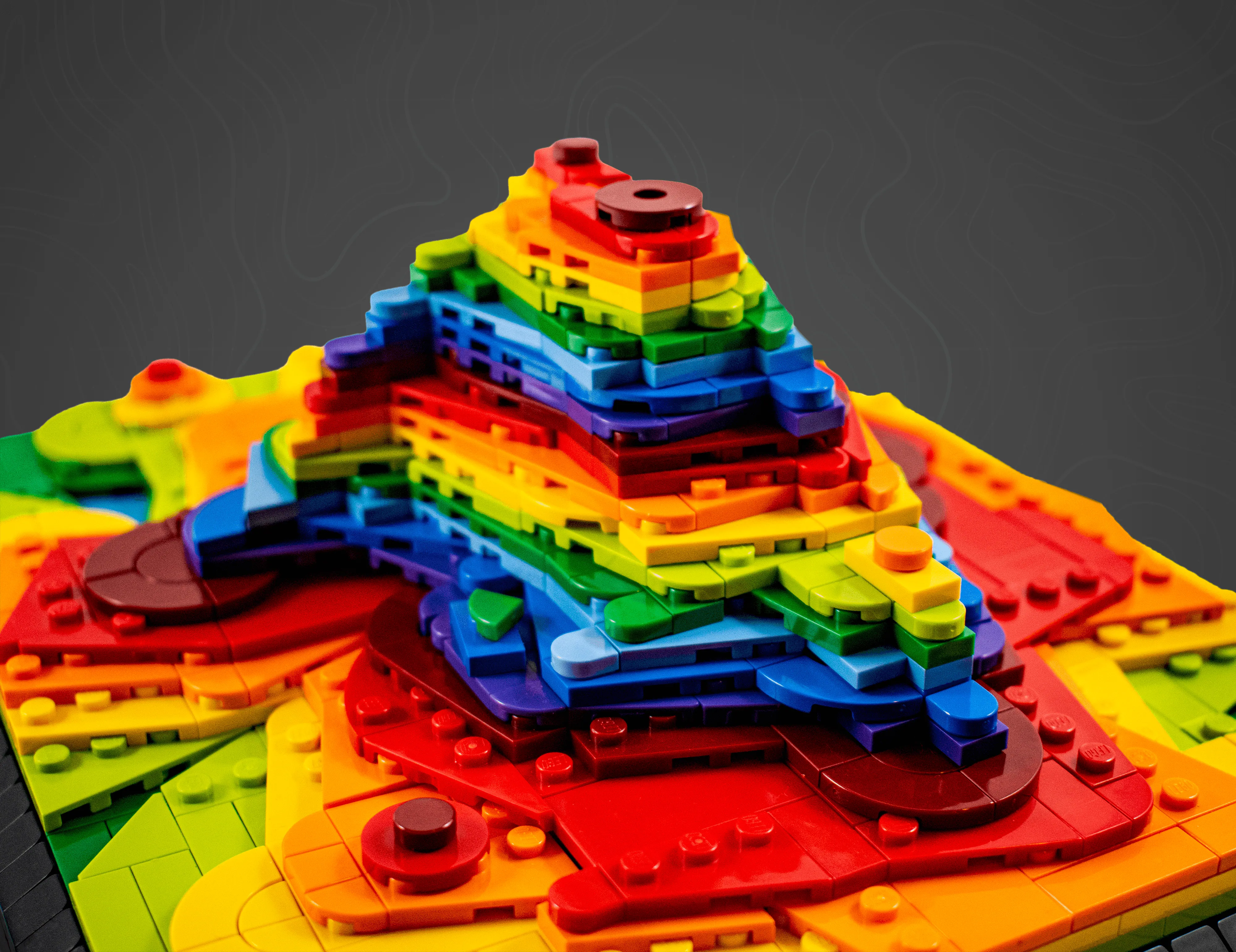 Rainbow Volcano: 3D Topography | LEGO® Ideas