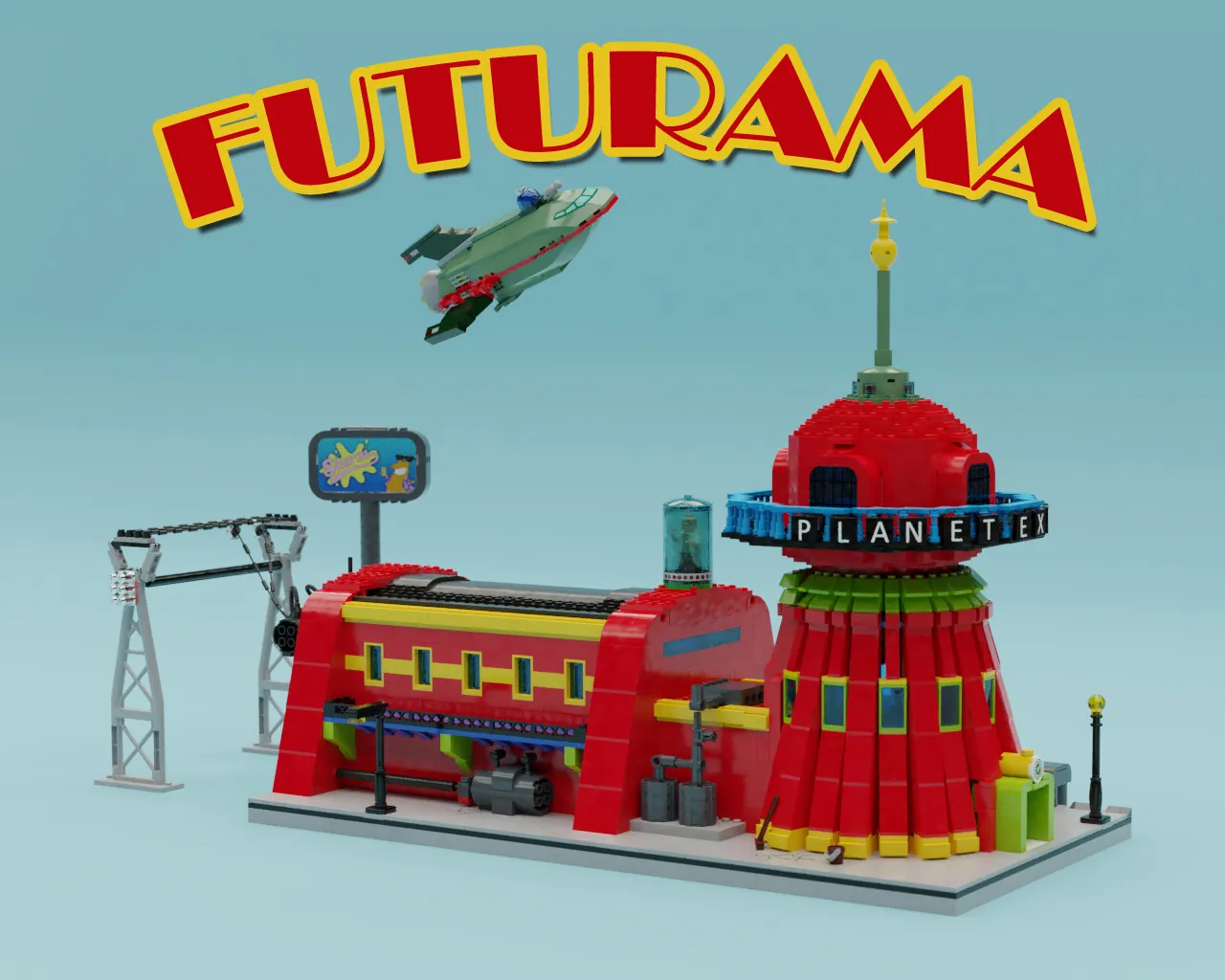 Futurama Planet Express Headquarter, Spaceship and the Crew | LEGO® Ideas