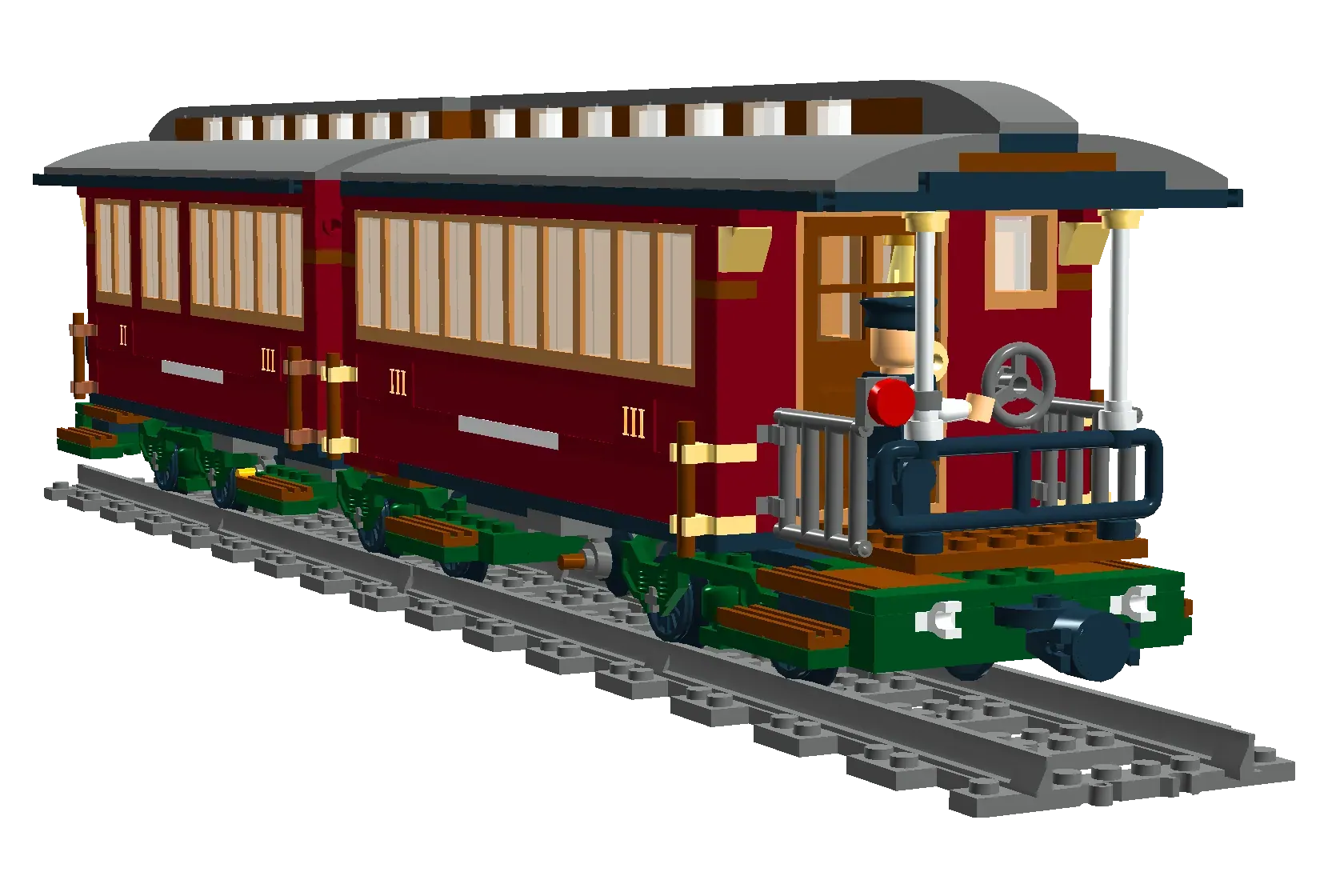Steam Locomotive With Double Passenger Carriage [LDD] | LEGO® Ideas