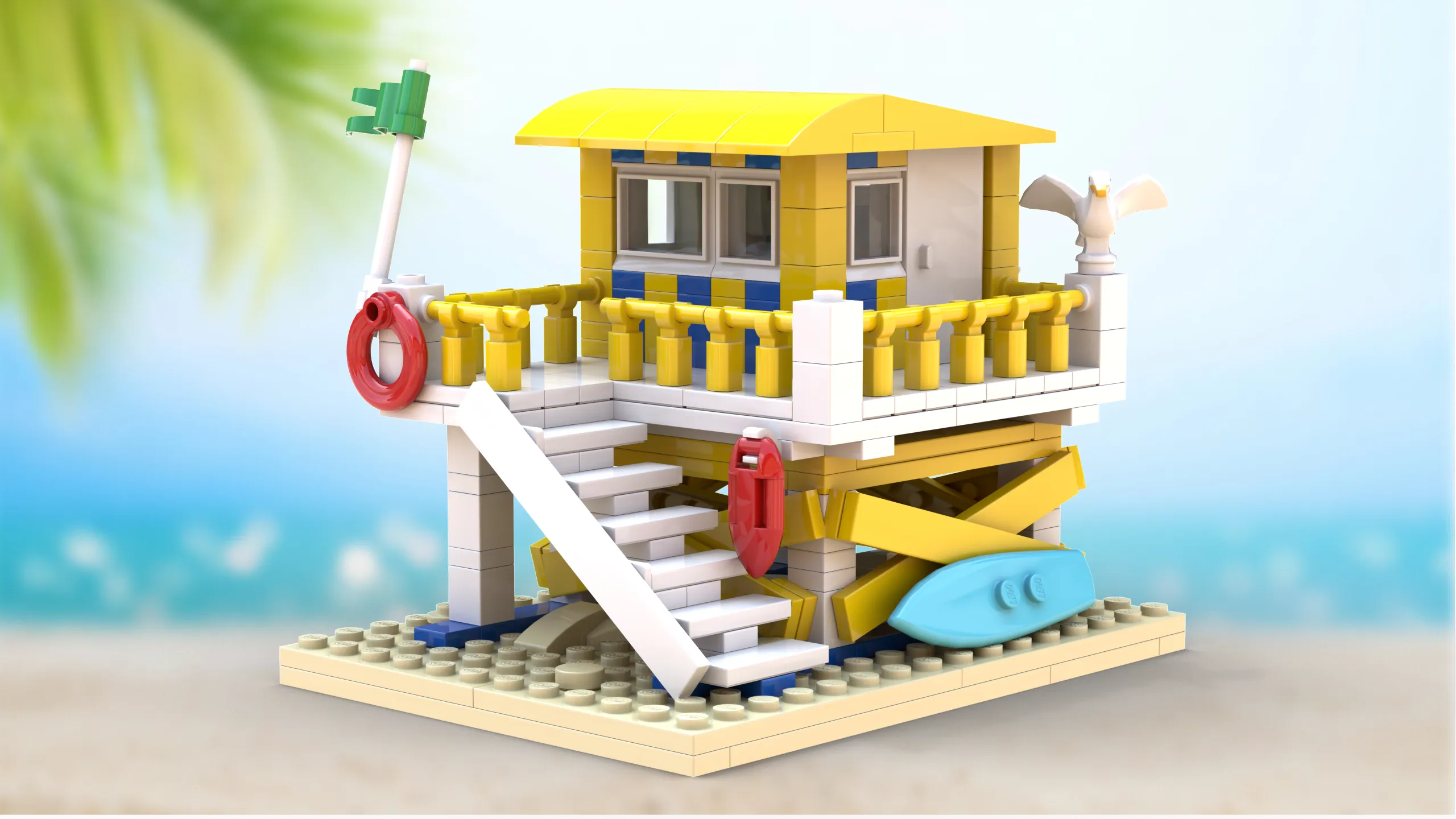 Candy-Coloured Lifeguard Tower | LEGO® Ideas