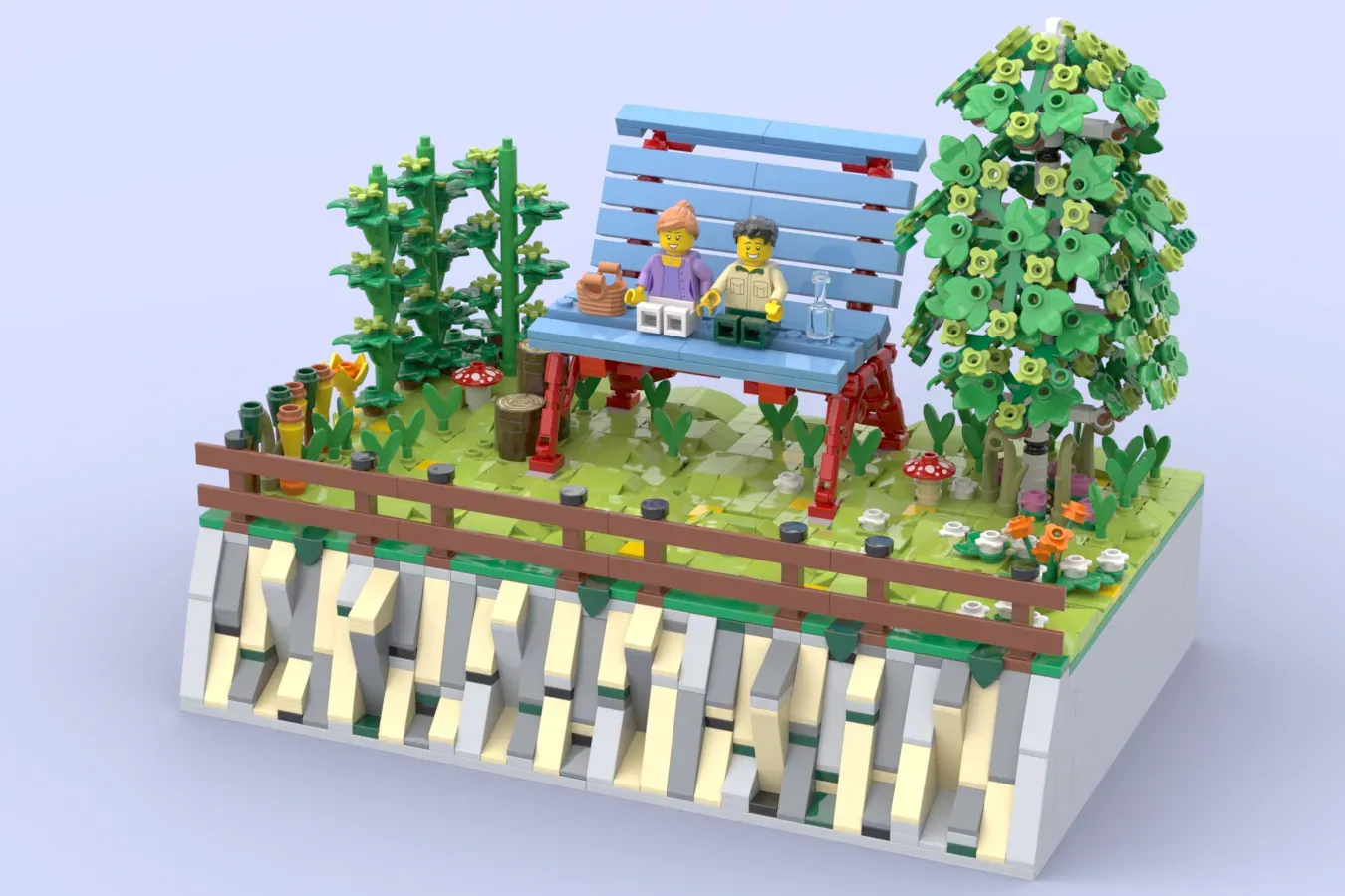 Landscape Diorama With Big Bench | LEGO® Ideas
