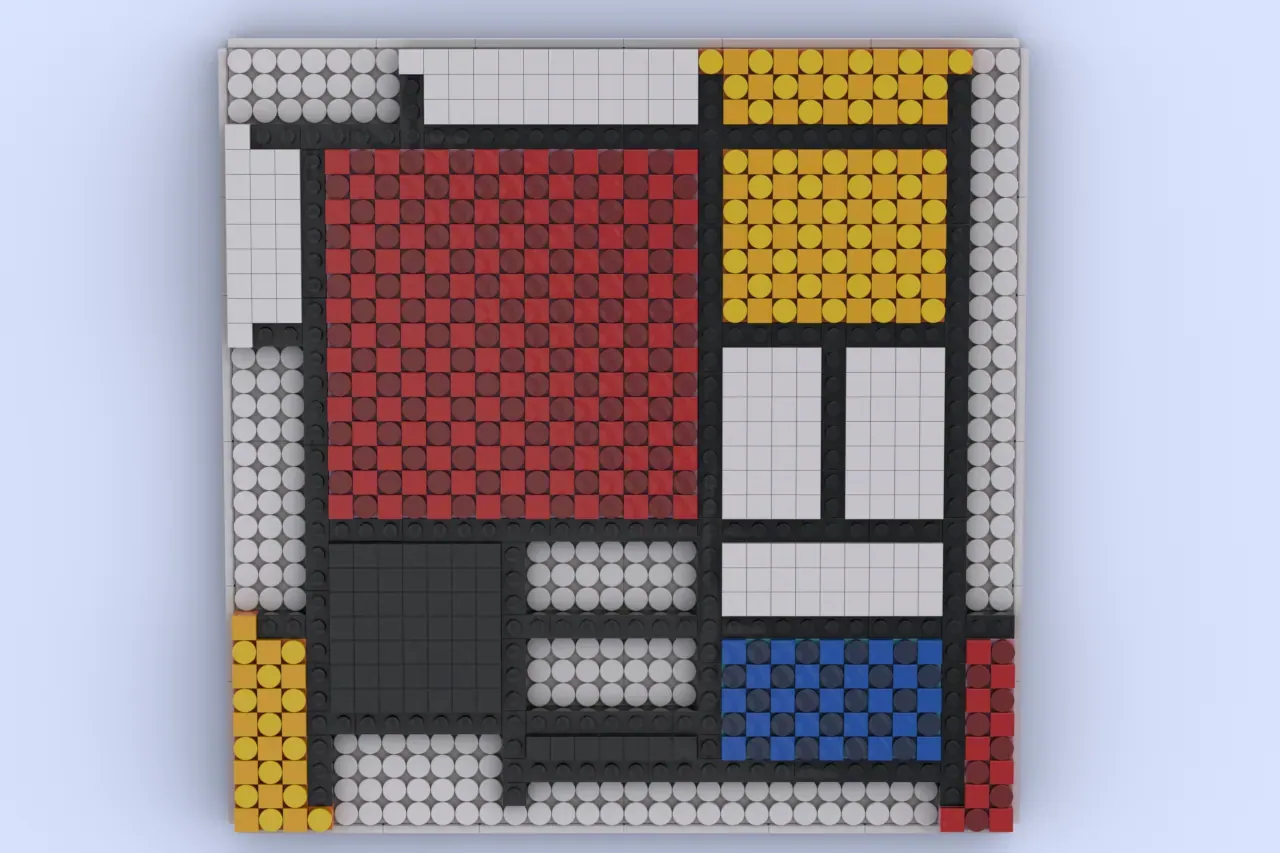 Composition With Large Red Plane, Yellow, Black, Gray and Blue (Piet ...