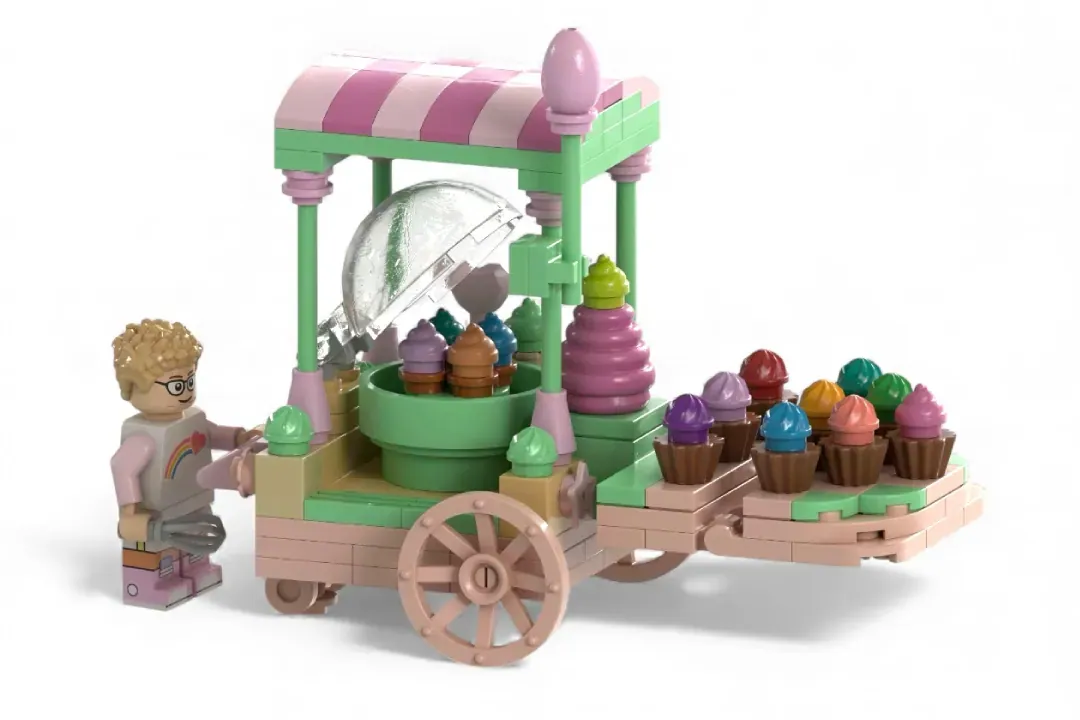 🧁 Colorful Cupcake Cart – Sweet Street Mini Stand | LEGO® Ideas