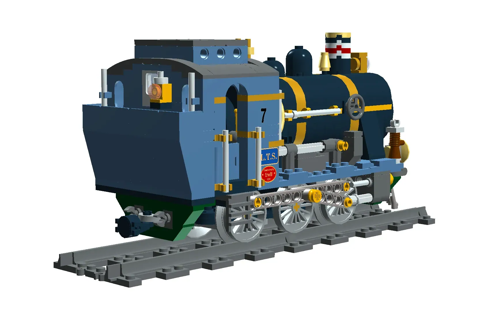Steam Locomotive With Double Passenger Carriage [LDD] | LEGO® Ideas