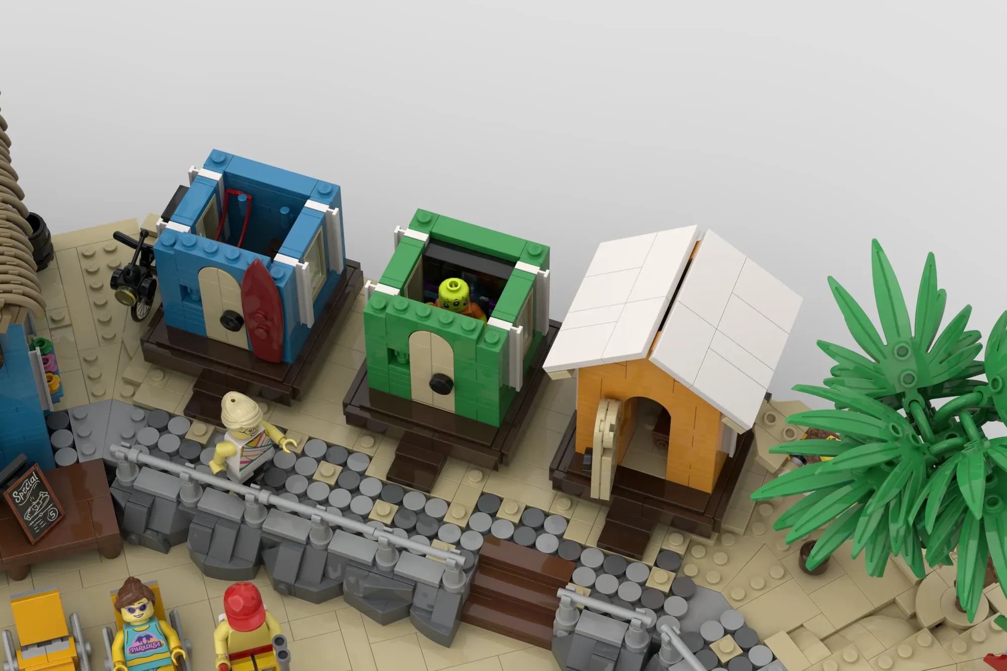 Seafood Restaurant and Beach Huts | LEGO® Ideas