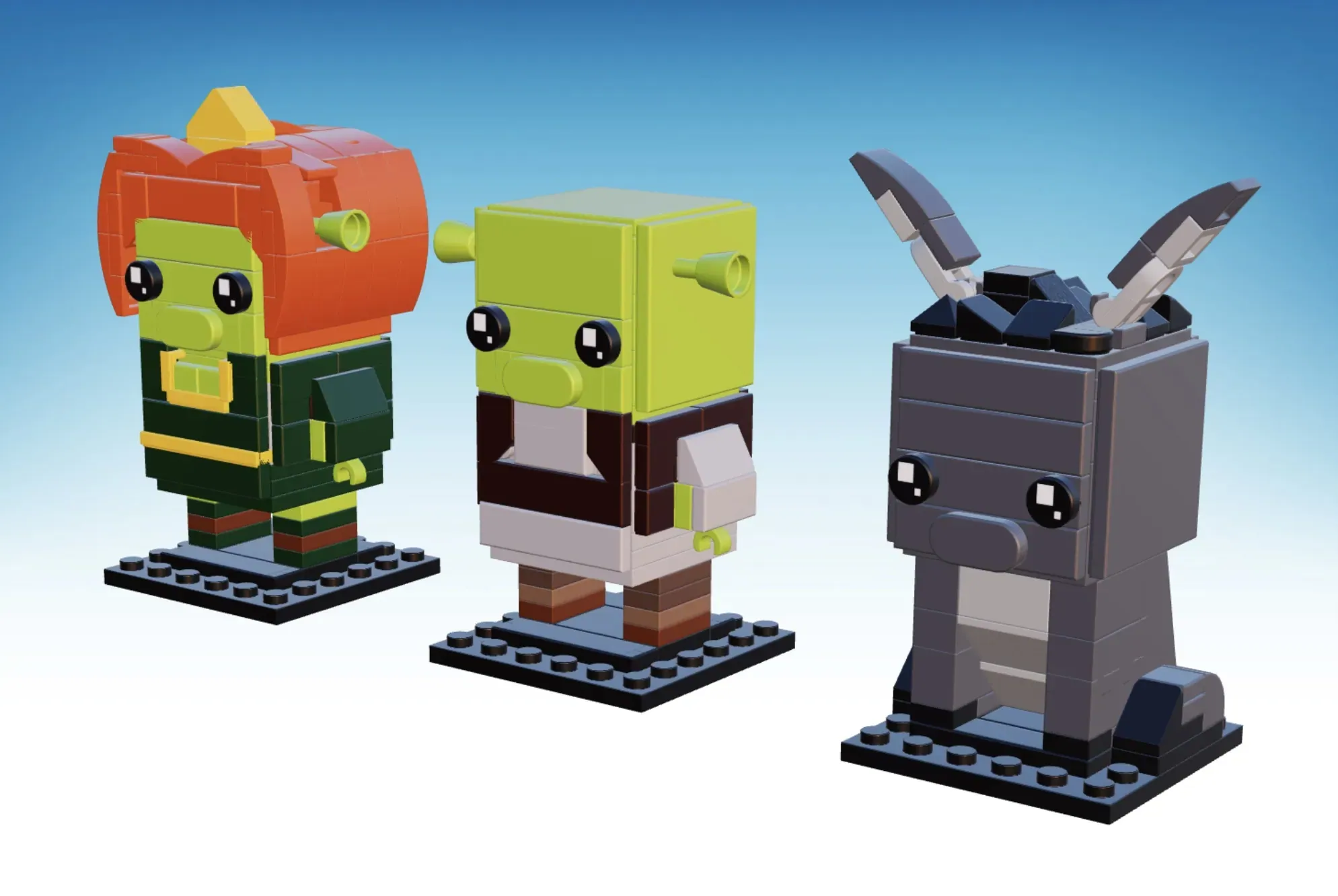 Shrek, Fiona & Donkey BrickHeadz | LEGO® Ideas