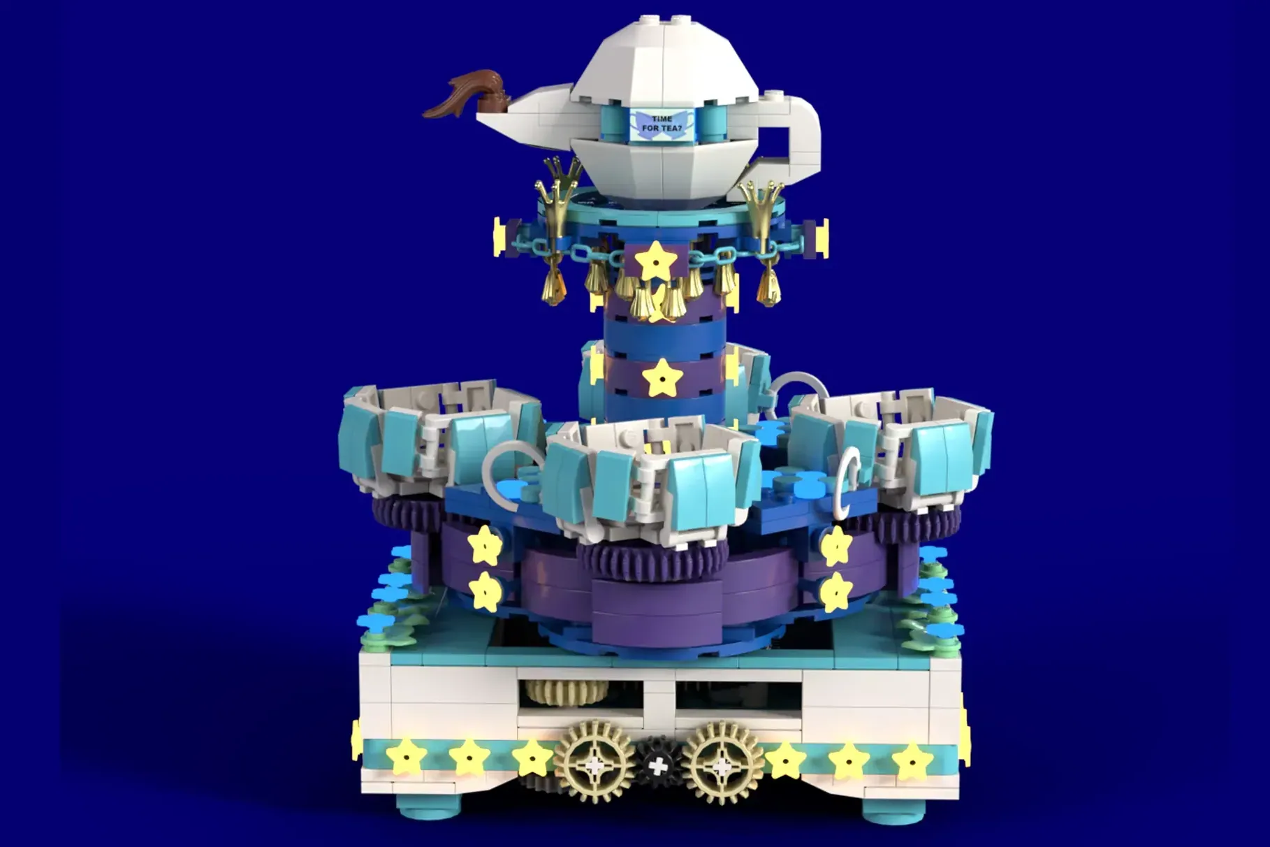Working Glow in the Dark Spinning Teacups Fairground Ride | LEGO® Ideas