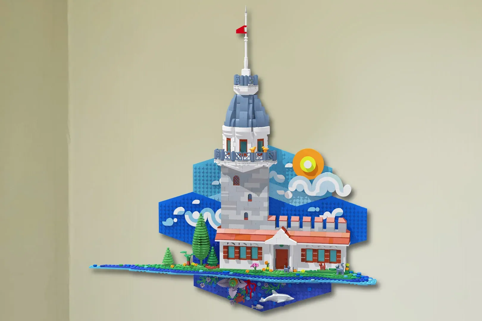 Maidens Tower Embossed Artistic Wall Object - Kız Kulesi - Istanbul ...