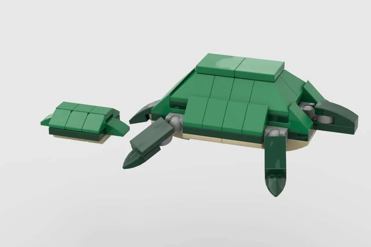 Mother Turtle and Baby Turtle Sunbathing | LEGO® Ideas