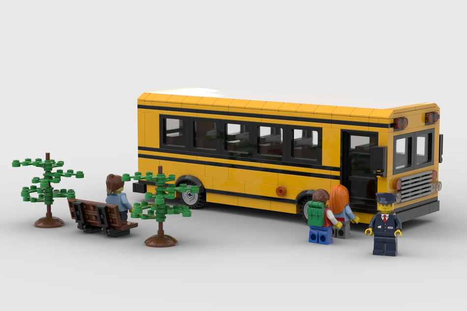 Lego School Bus Directions LEGO School Bus City Town Yellow American