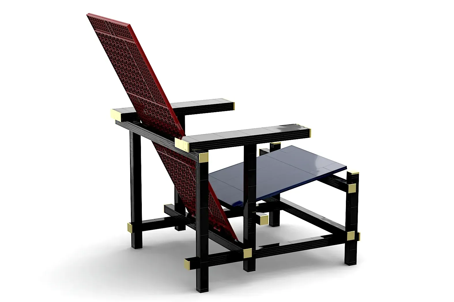 Dark-Red-Blue Rietveld Design Chair | LEGO® Ideas