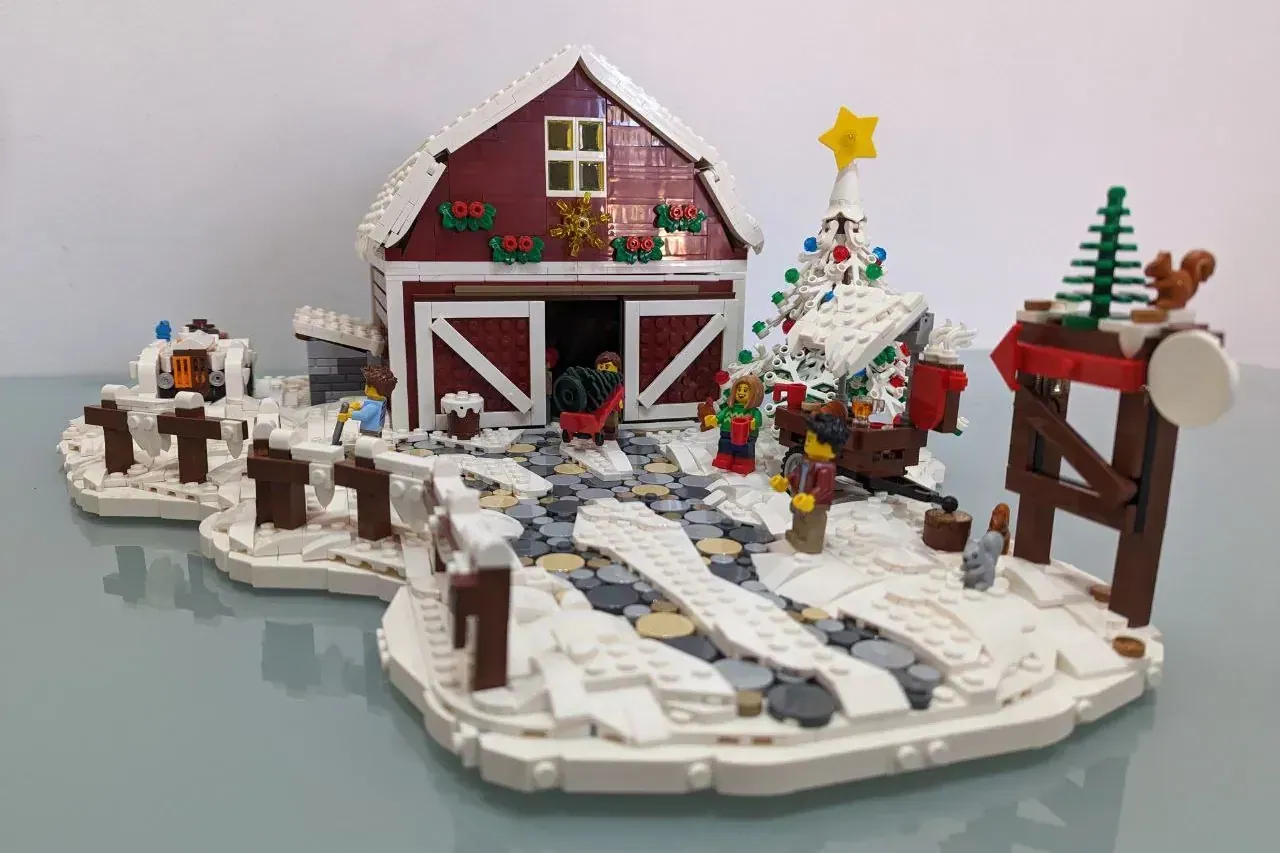 Ta&Ta Red Barn Winter Tree Shop. | LEGO® Ideas