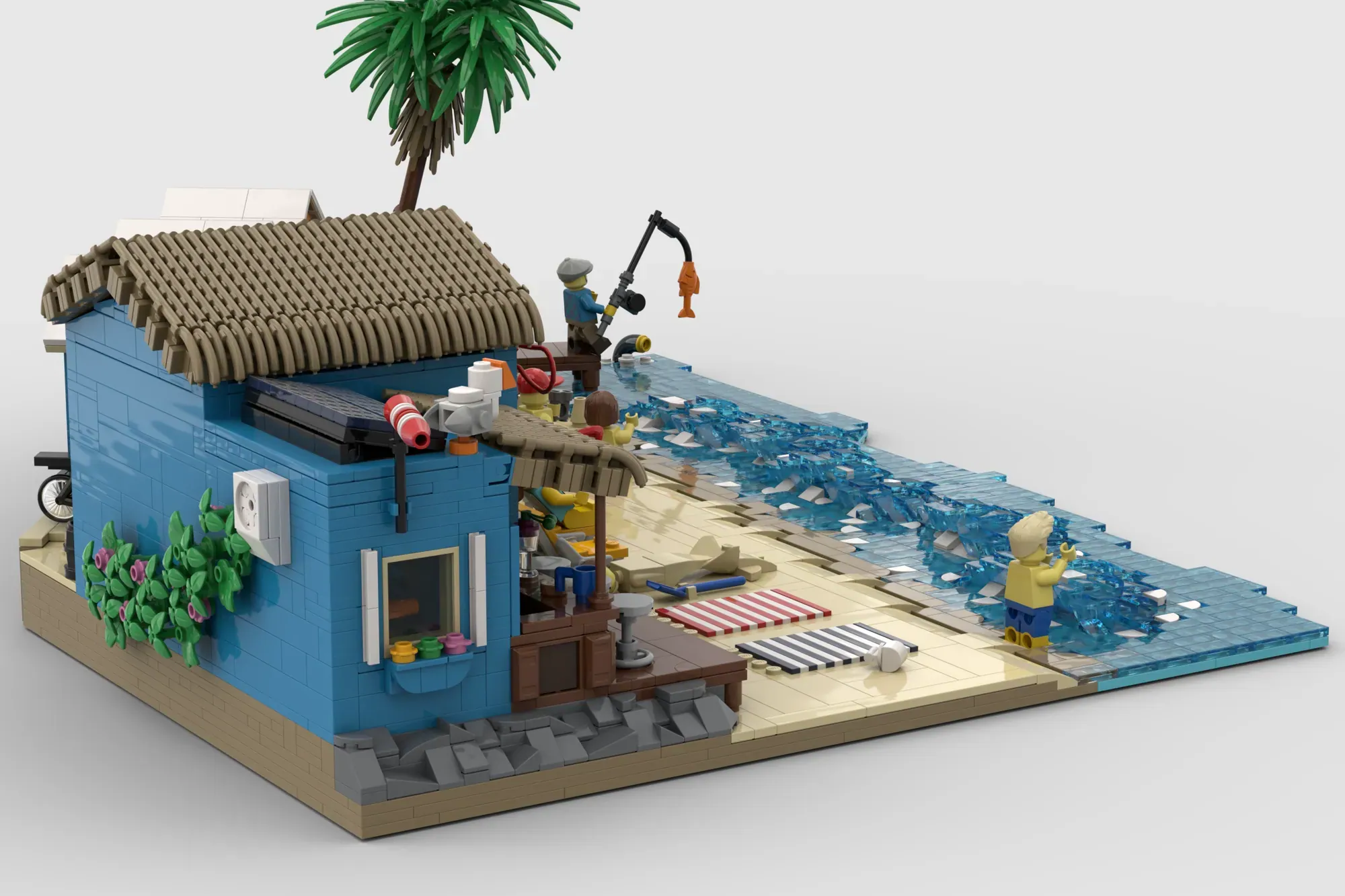 Seafood Restaurant and Beach Huts | LEGO® Ideas