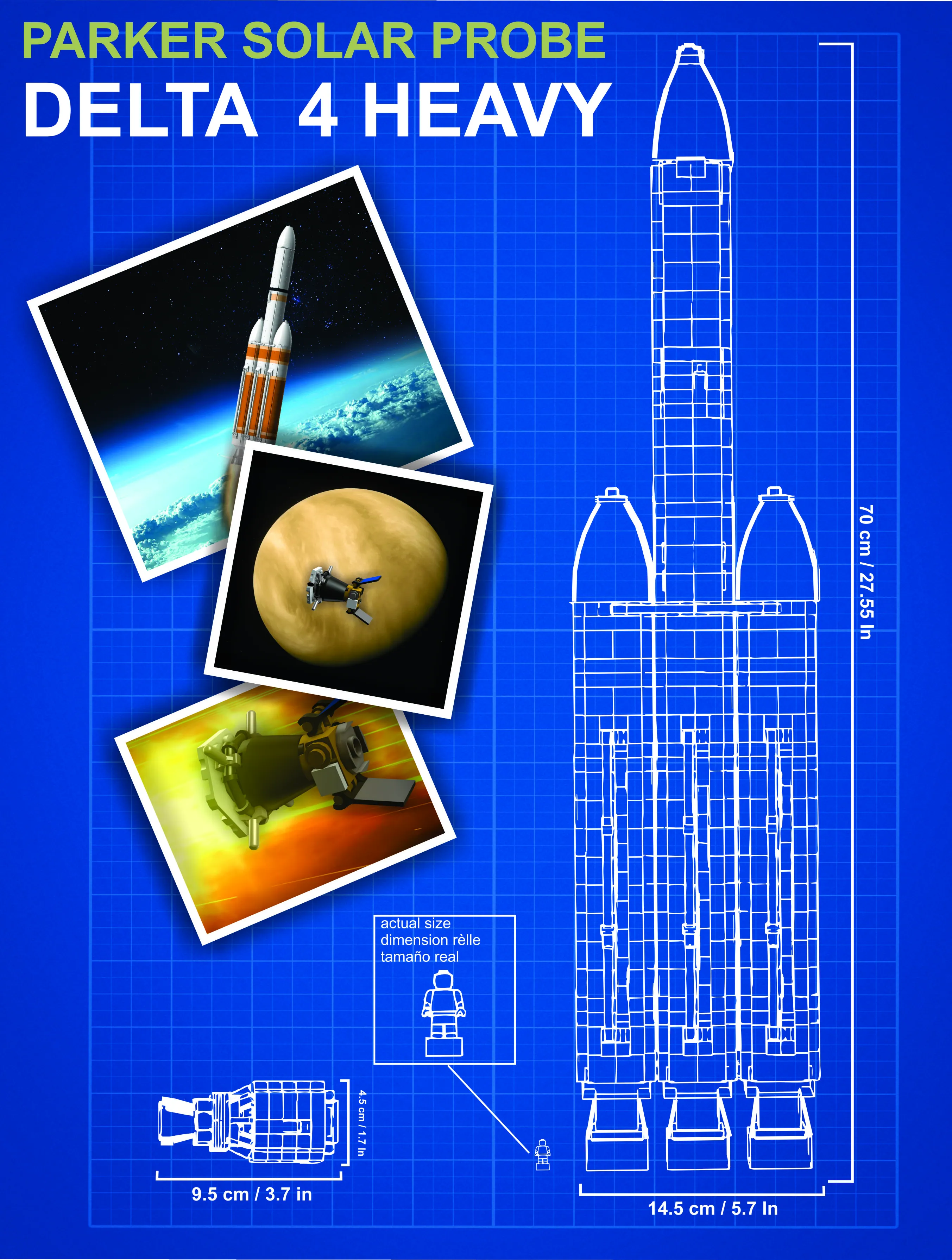 Delta 4 Heavy and Parker Solar Probe ( Scale 1:110) | LEGO® Ideas